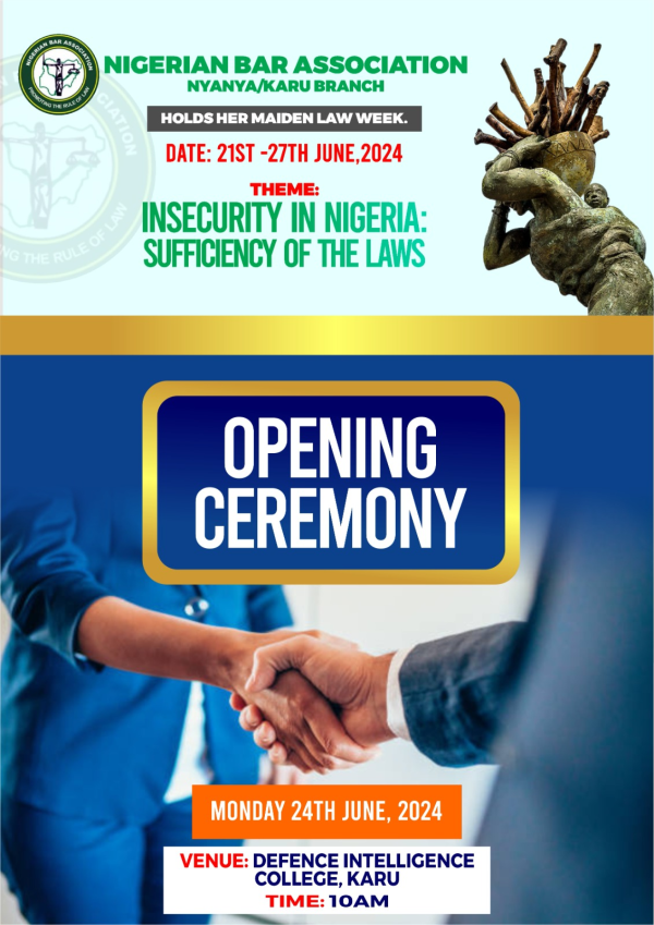 Nigerian Bar Association, Nyanya Karu Branch Law Week 2024