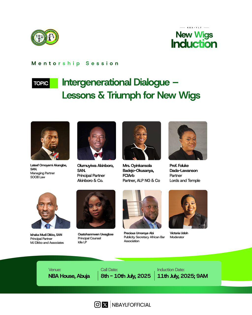 NBA-YLF New Wigs Induction 2025 Mentorship Session
